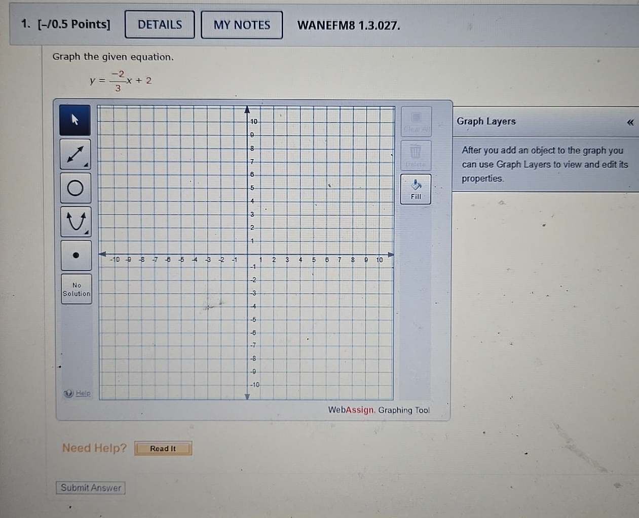 Solved [-/0.5 ﻿Points]WANEFM8 1.3.027.Graph the given | Chegg.com
