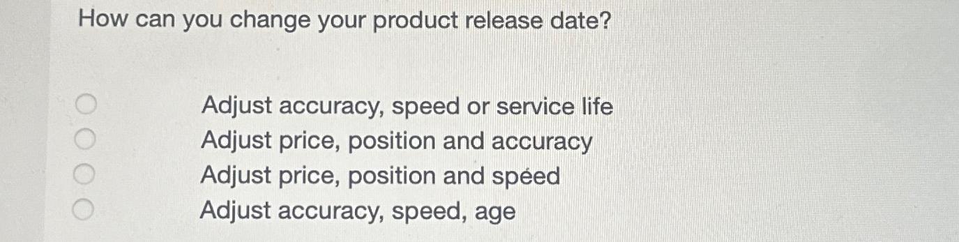 Solved How can you change your product release date?Adjust | Chegg.com