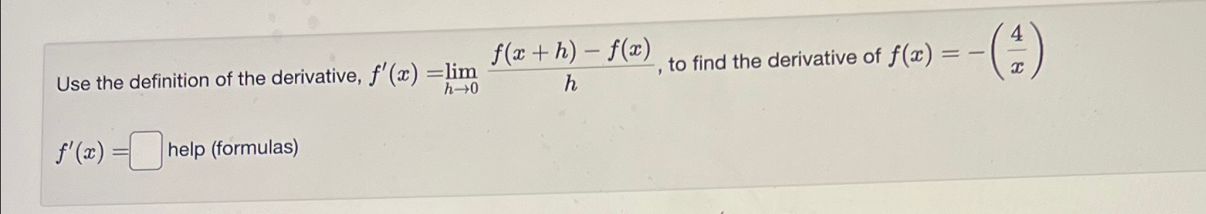 Solved Use the definition of the derivative, | Chegg.com