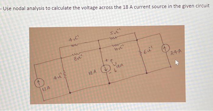 Solved - Use nodal analysis to calculate the voltage across | Chegg.com