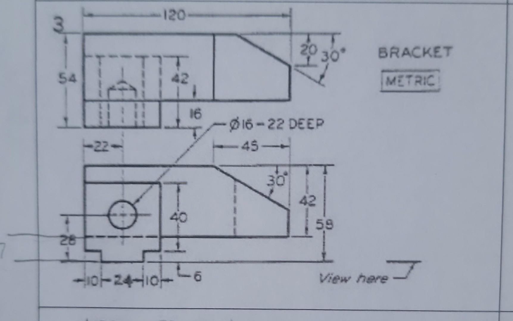 Solved Draw the right side views including hidden lines and | Chegg.com