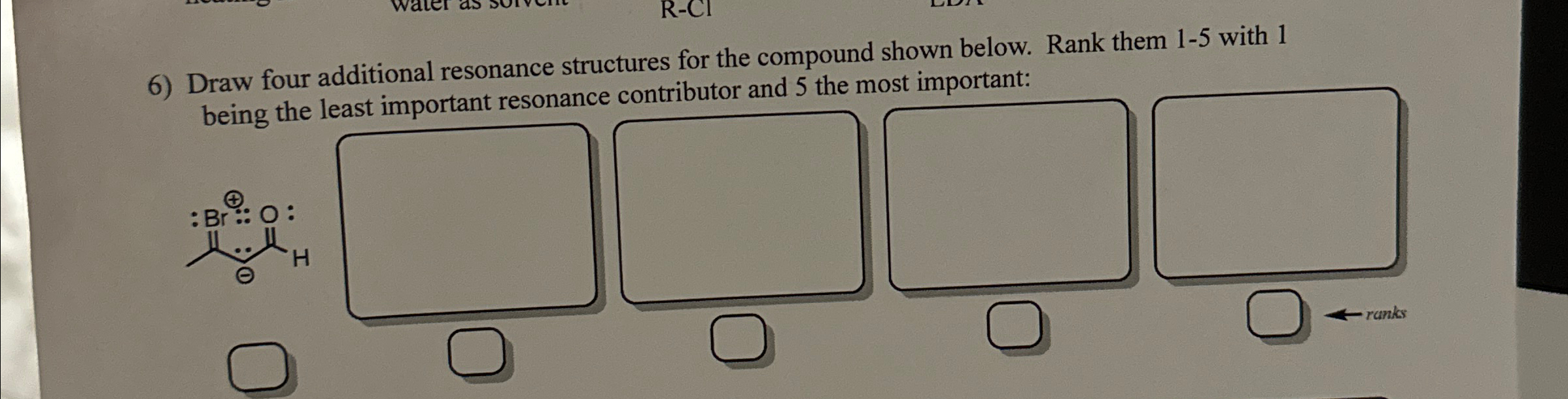 Solved Draw four additional resonance structures for the | Chegg.com