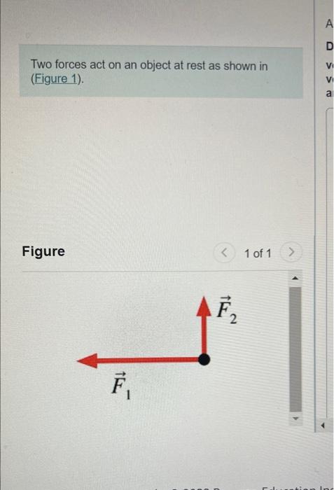 Two forces act on an object at rest as shown in | Chegg.com