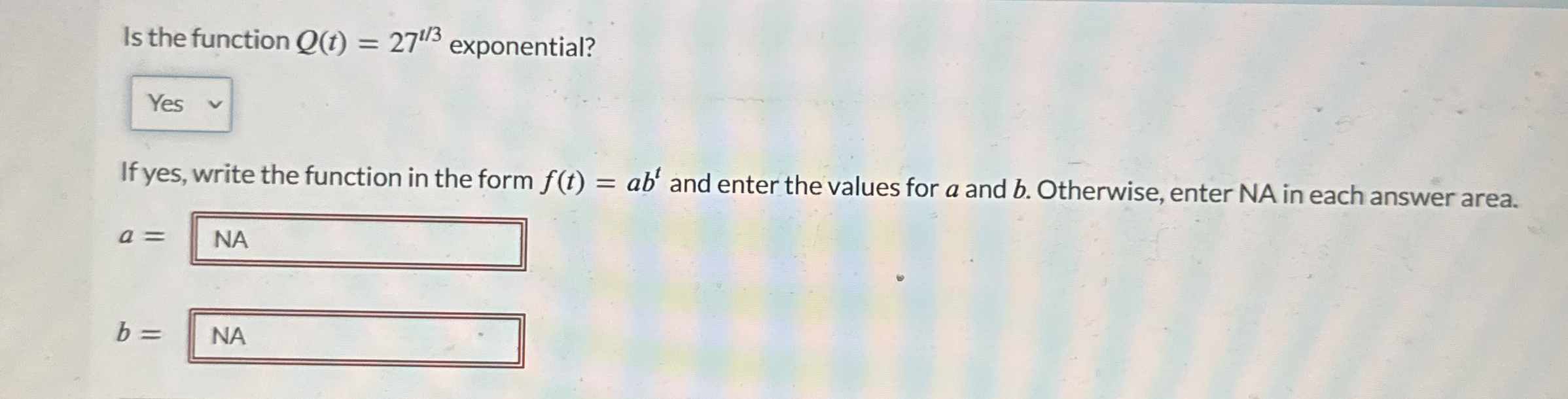 Solved Is the function Q(t)=27t3 ﻿exponential?If yes, write | Chegg.com