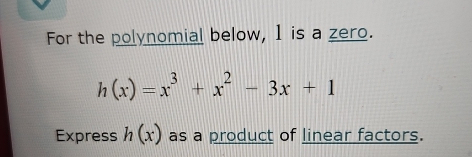 Solved For the polynomial below, 1 ﻿is a | Chegg.com