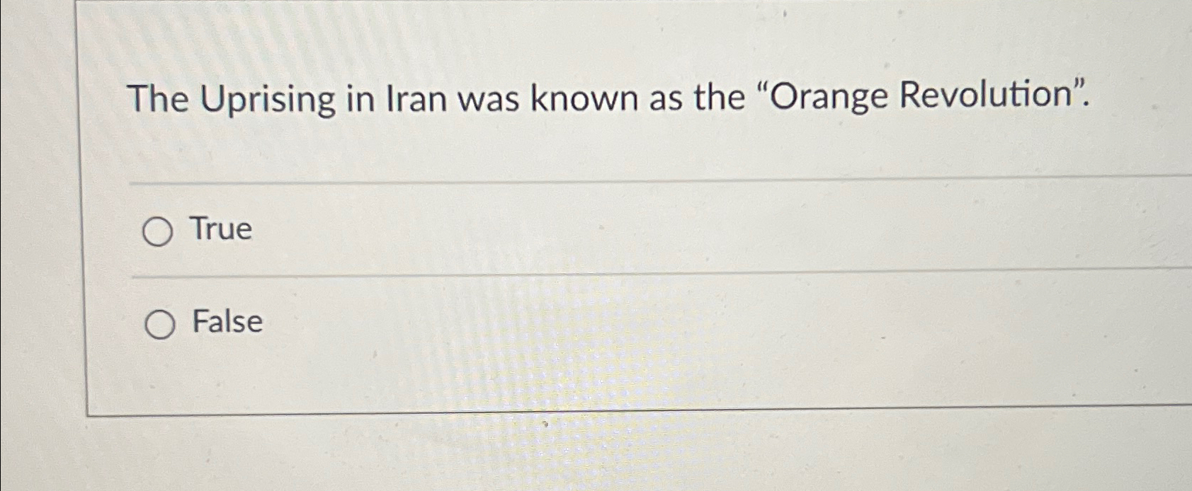 Solved The Uprising in Iran was known as the "Orange | Chegg.com