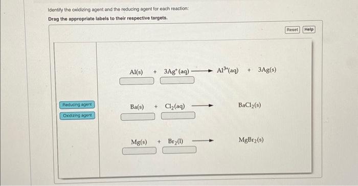 Solved Identify the oxidizing agent and the reducing agent | Chegg.com