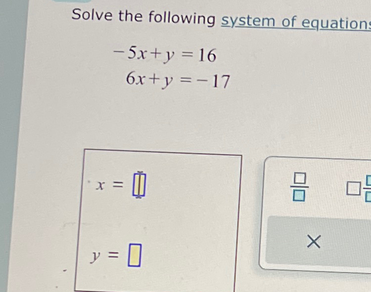 Solved Solve the following system of | Chegg.com