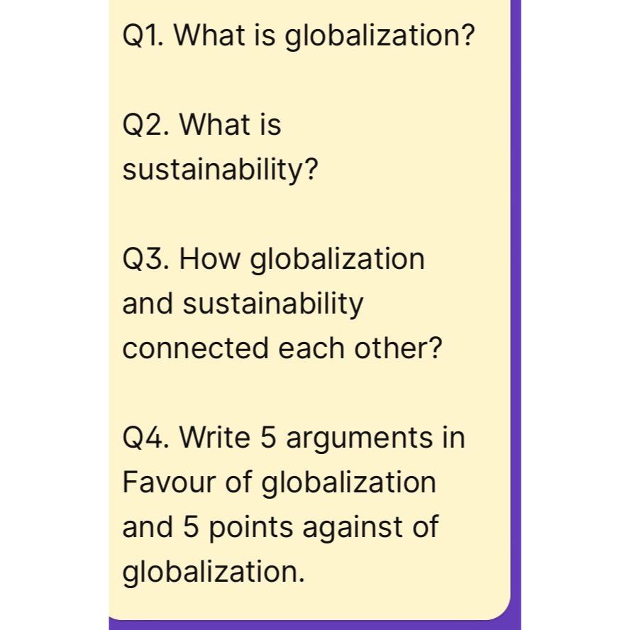 Solved Q1. ﻿What is globalization?Q2. ﻿What is | Chegg.com