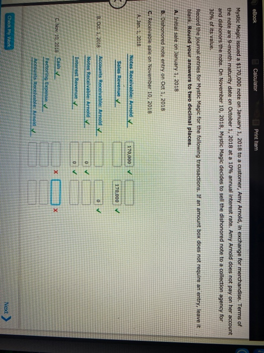Solved eBook Calculator Print Item Mystic Magic issued a | Chegg.com