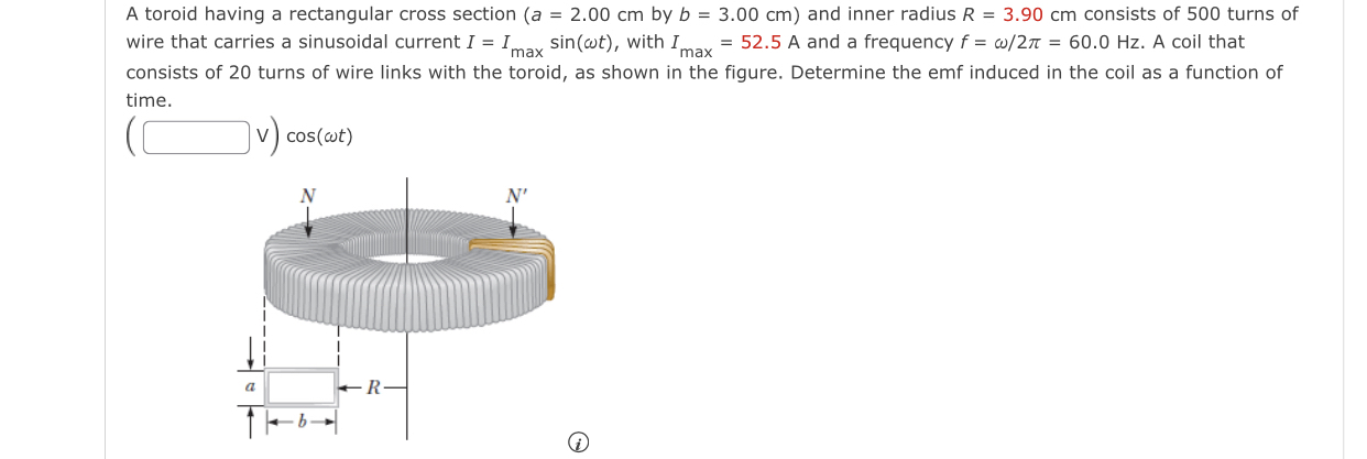 Solved A toroid having a rectangular cross section by | Chegg.com