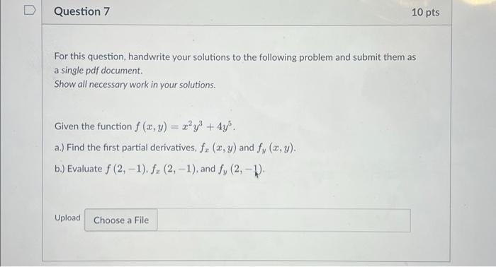Solved For this question, handwrite your solutions to the | Chegg.com