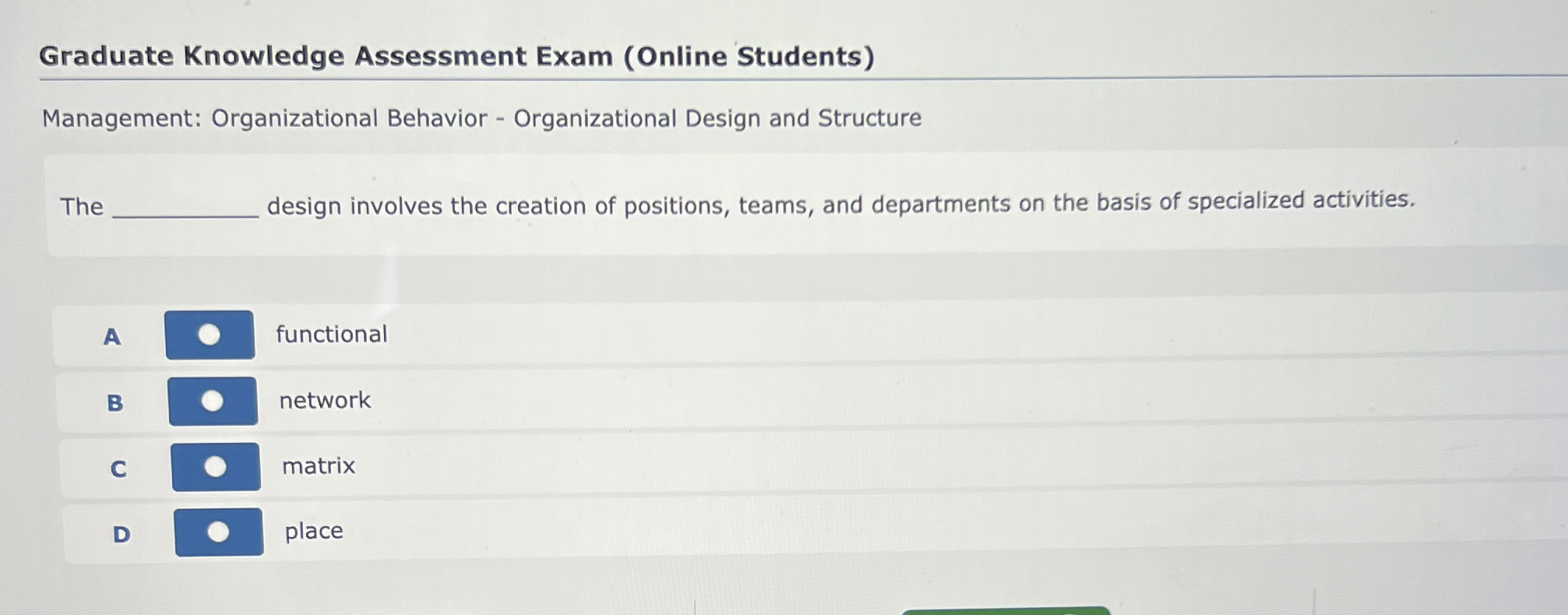 Solved Graduate Knowledge Assessment Exam (Online | Chegg.com