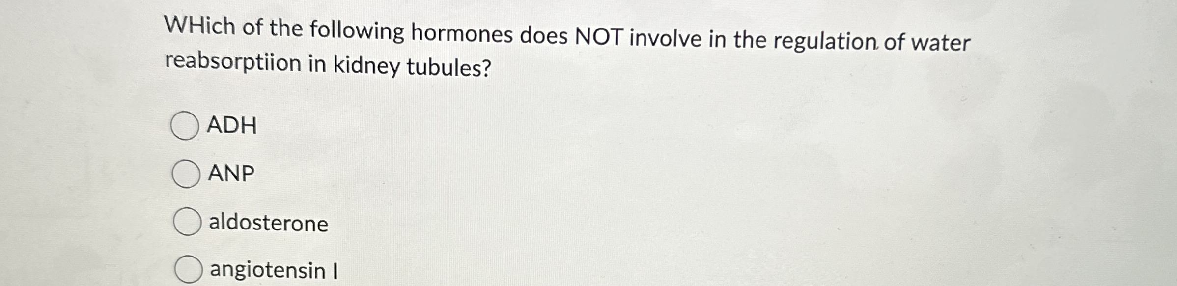 Solved WHich of the following hormones does NOT involve in | Chegg.com