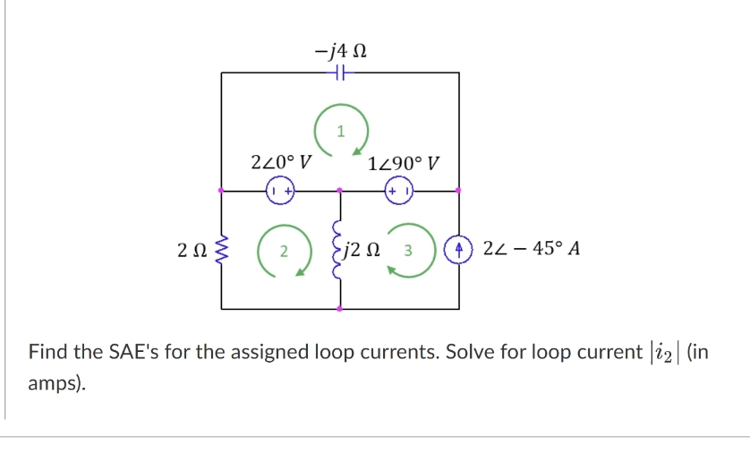 Solved Find the SAE's for the assigned loop currents. Solve | Chegg.com