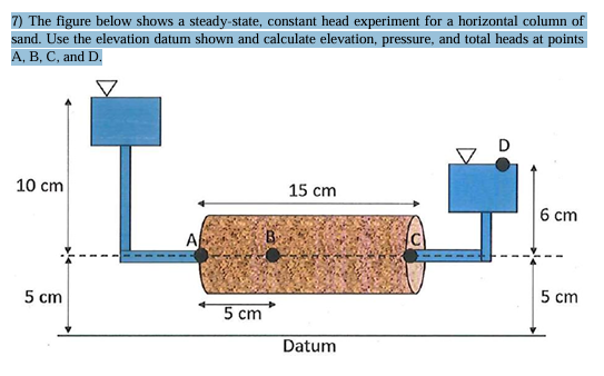 Solved The figure below shows a steady-state, constant head | Chegg.com