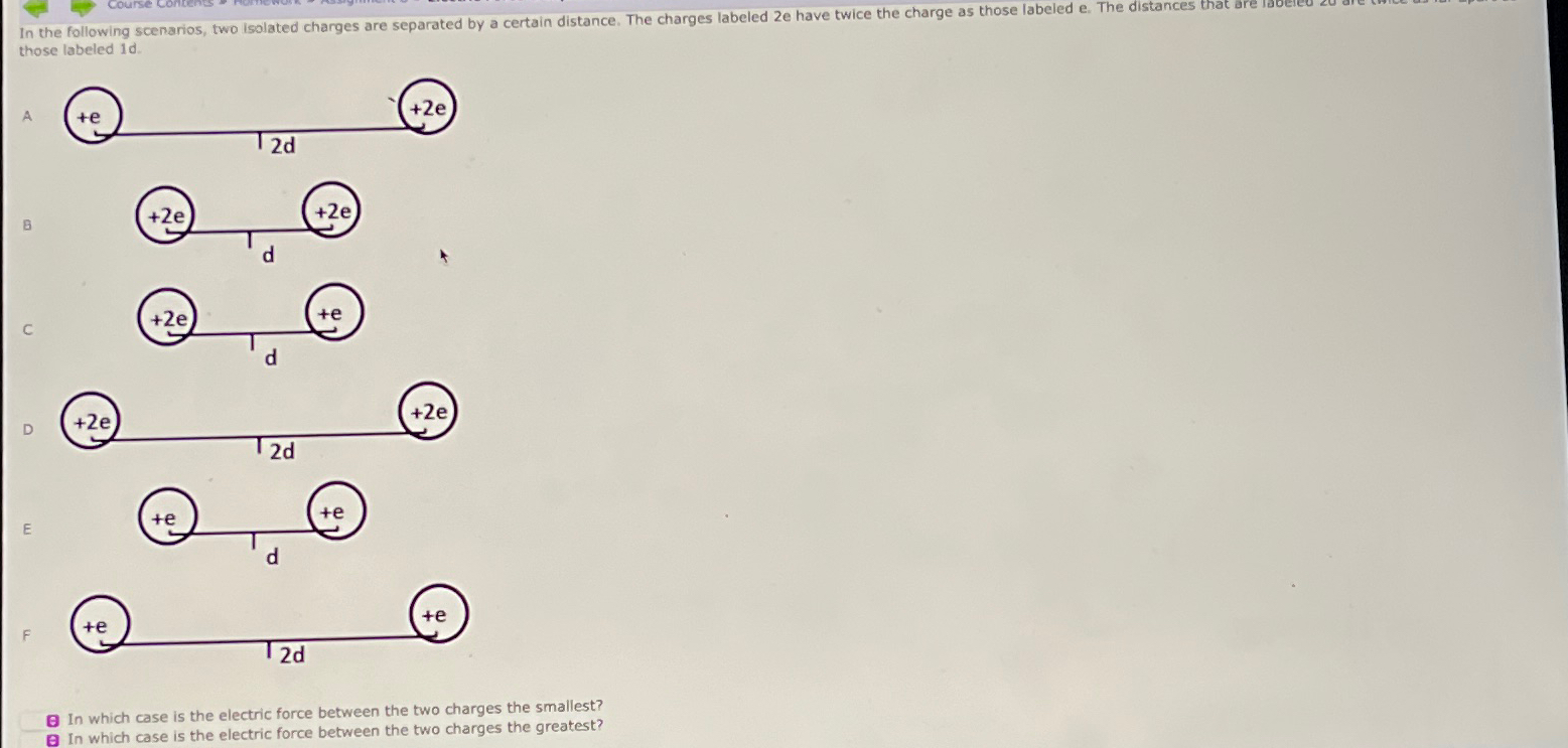 Solved In the following scenarios, two isolated charges are | Chegg.com