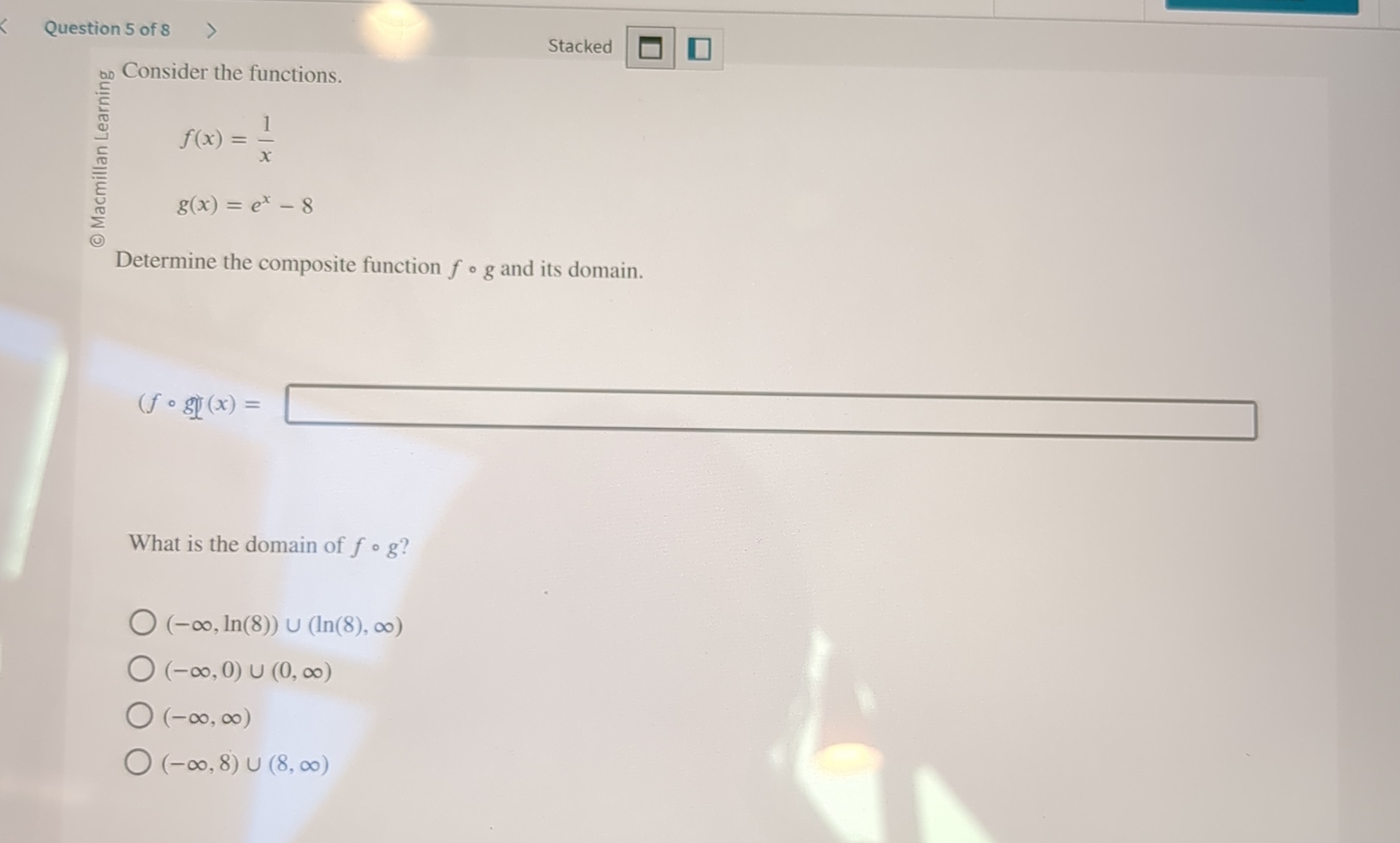 Solved Question 5 ﻿of 8Stackedab Consider the | Chegg.com