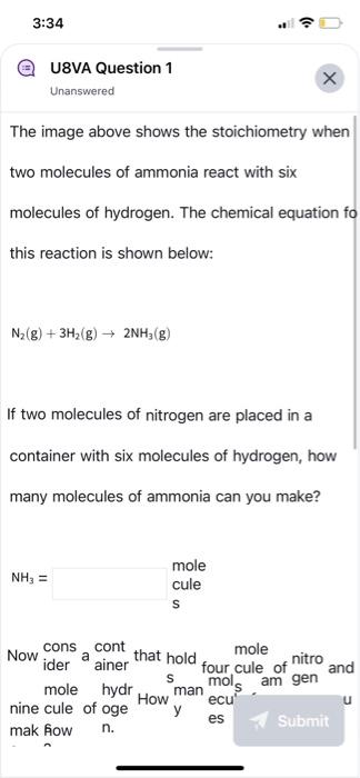 Solved The image above shows the stoichiometry when two | Chegg.com