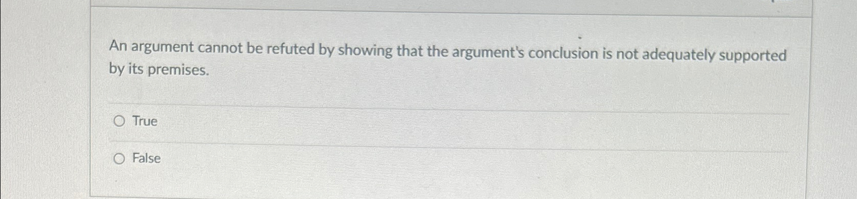 Solved An argument cannot be refuted by showing that the | Chegg.com