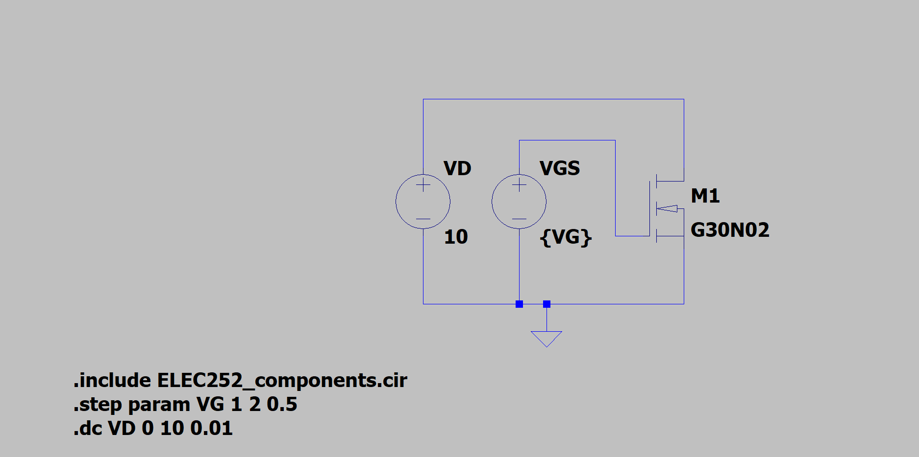 1. ﻿Adapt the MOSFET_IV.asc schematic to plot curves | Chegg.com