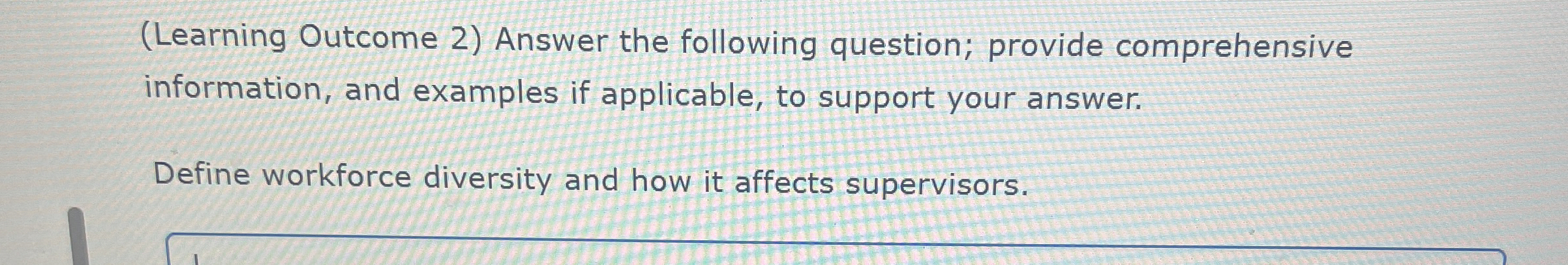 Solved (Learning Outcome 2) ﻿Answer the following question; | Chegg.com
