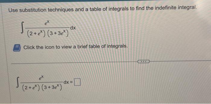 Solved Use substitution techniques and a table of integrals | Chegg.com