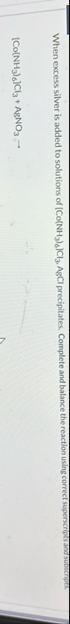 Solved When excess silver is added to solutions of | Chegg.com