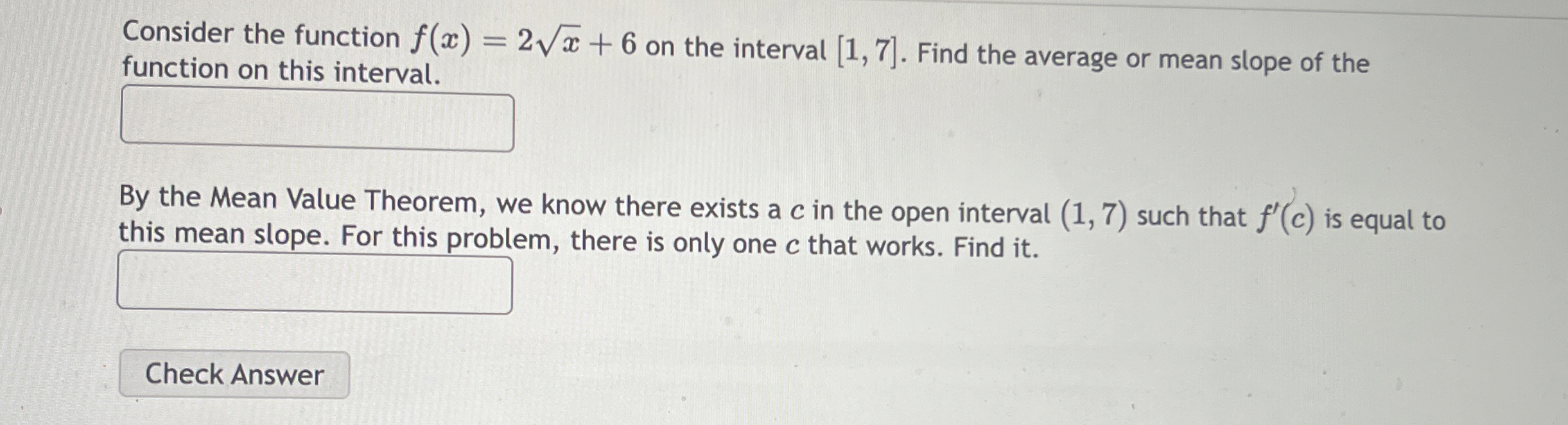 Solved Consider the function f(x)=2x2+6 ﻿on the interval | Chegg.com