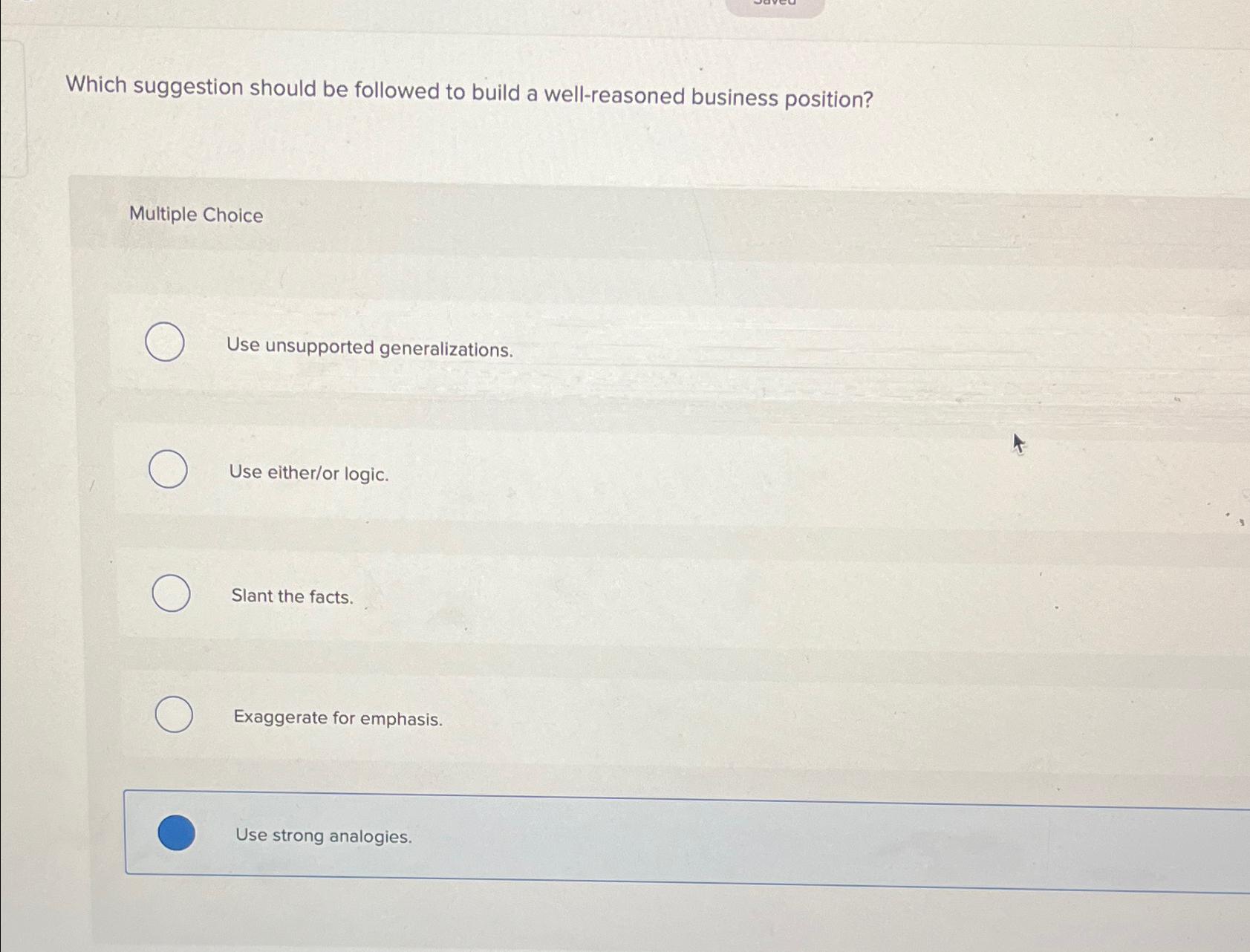 Solved Which suggestion should be followed to build a | Chegg.com