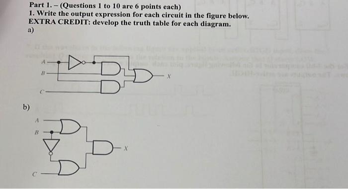 Solved Part 1. - (Questions 1 to 10 are 6 points each) 1. | Chegg.com
