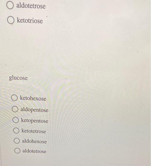 Solved Classify Each Monosaccharide According To The