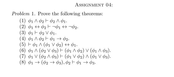 Solved ASSIGNMENT 04: Problem 1. Prove the following | Chegg.com