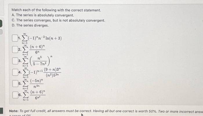 Solved Match each of the following with the correct | Chegg.com