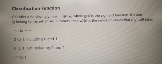Solved Classification FunctionConsider a function | Chegg.com