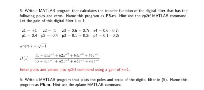 Solved 5. Write a MATLAB program that calculates the | Chegg.com