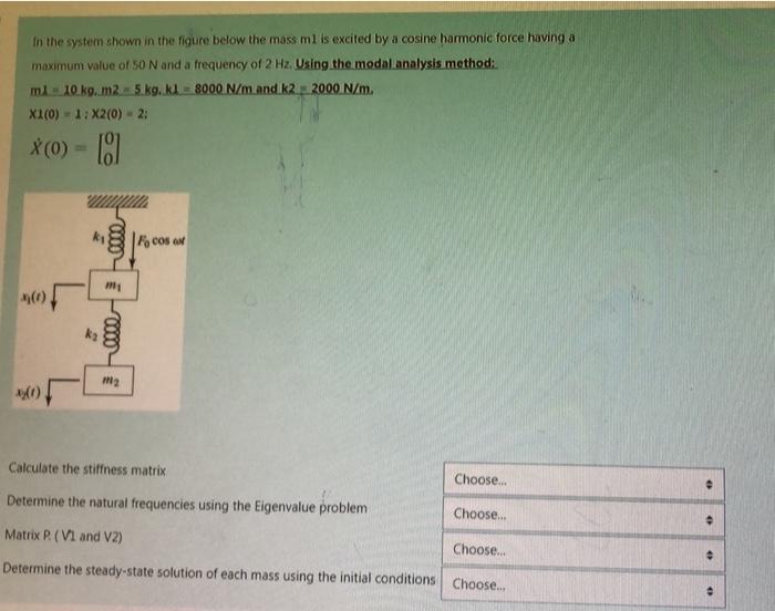 Solved In the system shown in the figure below the mass m1 | Chegg.com