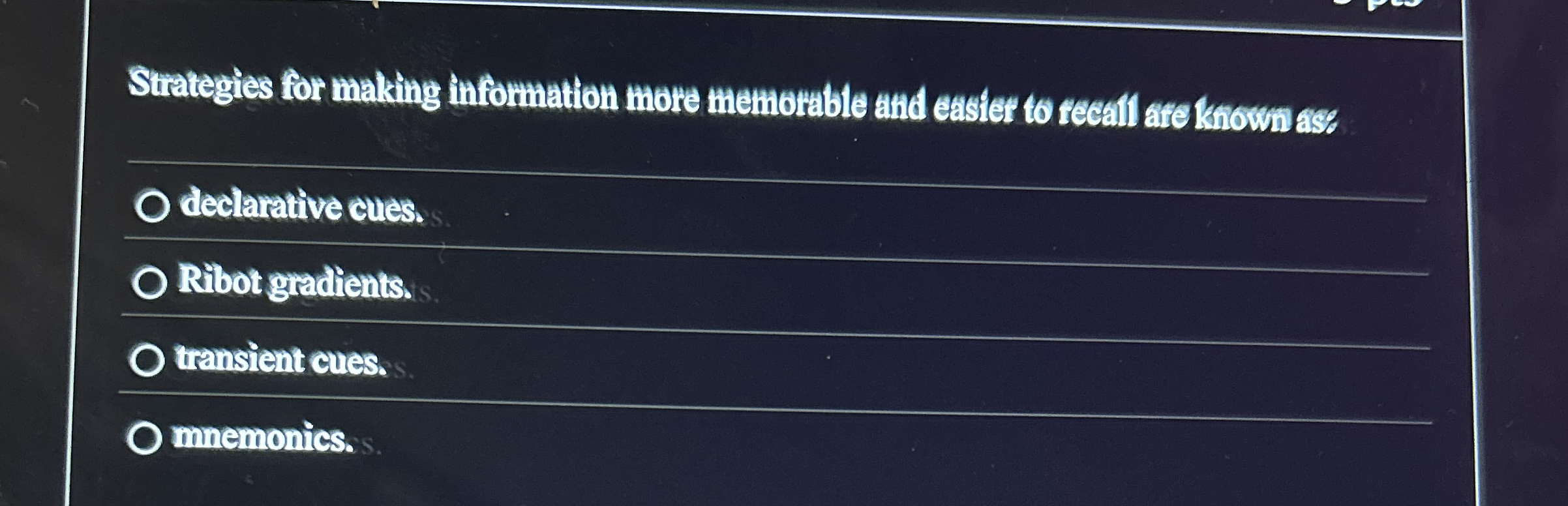Solved Strategies for making information more memowable and | Chegg.com