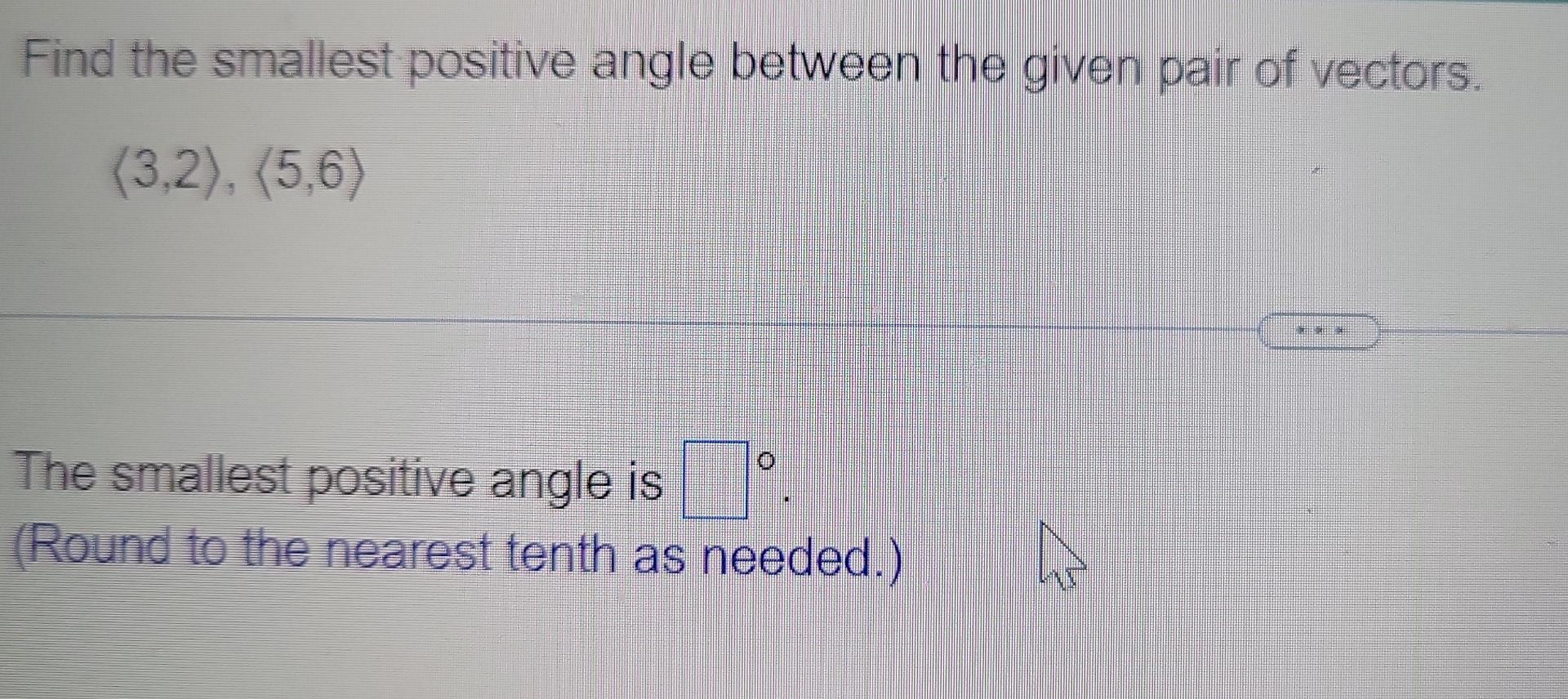Solved Find the smallest positive angle between the given | Chegg.com