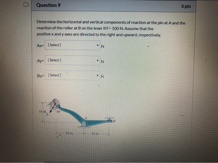 Solved Question 9 3 pts Determine the horizontal and | Chegg.com