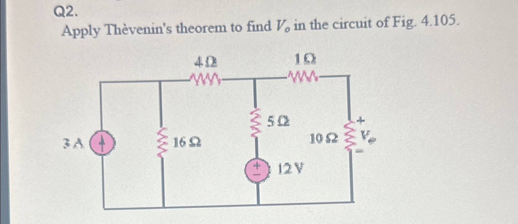 Solved Q2.Apply Thèvenin's theorem to find V0 ﻿in the | Chegg.com