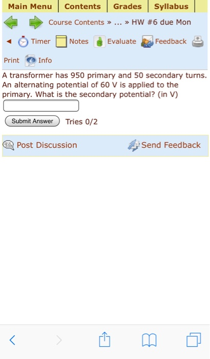 Solved Main Menu Contents Grades Syllabus Course Contents » | Chegg.com
