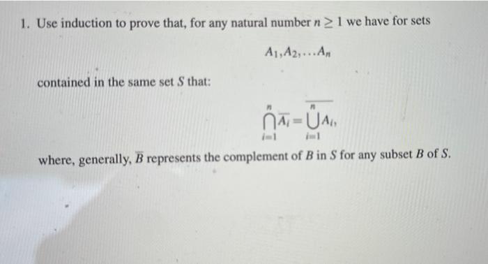Solved 1. Use induction to prove that, for any natural | Chegg.com
