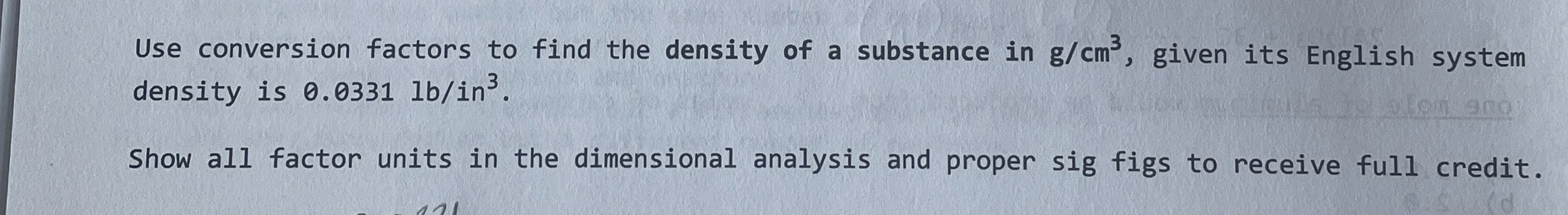 Solved Use conversion factors to find the density of a | Chegg.com
