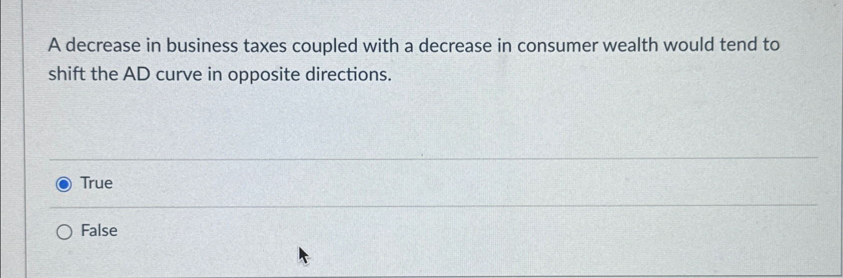 Solved A decrease in business taxes coupled with a decrease | Chegg.com