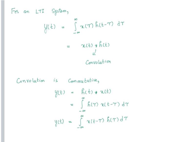 Solved ∗y(t)=x(t)∗h(t) convolution Theocem Q: Find and | Chegg.com