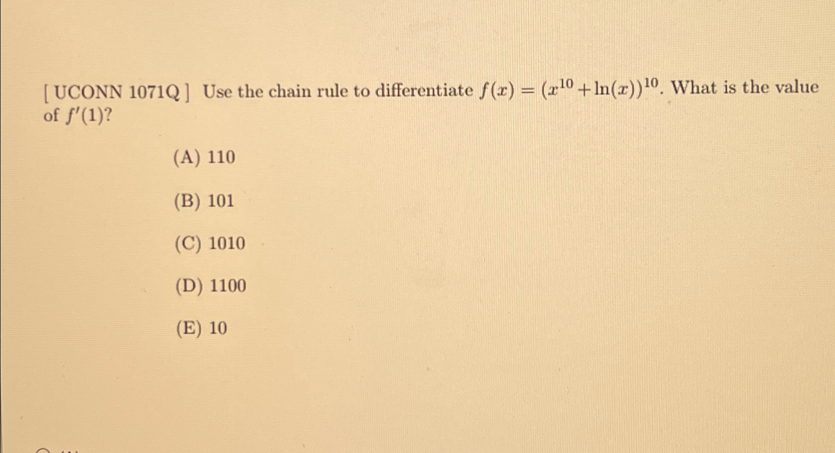 Solved [ ﻿UCONN 1071Q] ﻿Use the chain rule to differentiate | Chegg.com