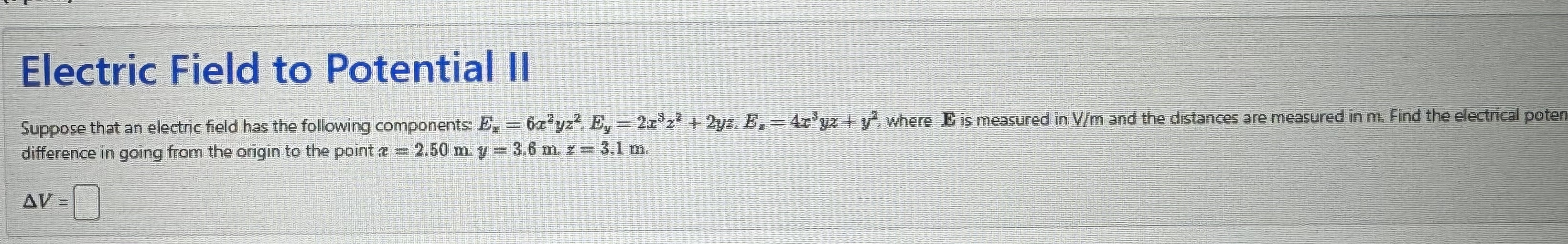 Solved Electric Field to Potential IISuppose that an | Chegg.com