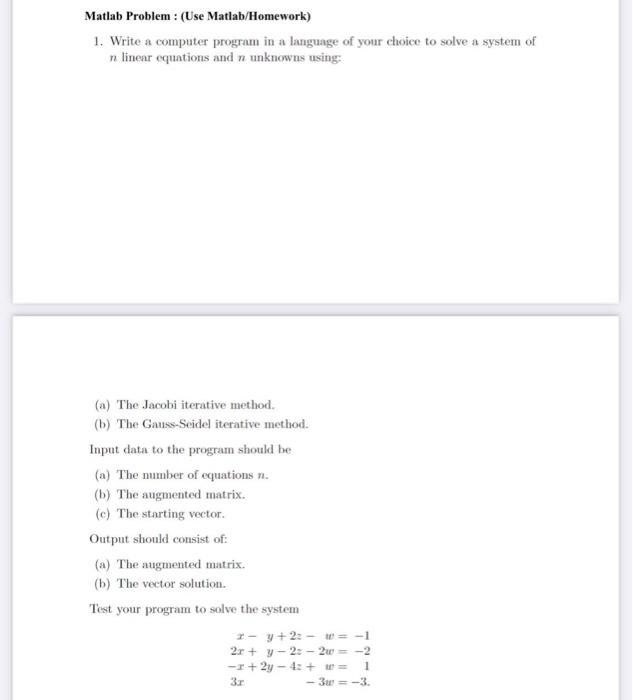 Solved Matlab Problem Use Matlabhomework 1 Write A 4805