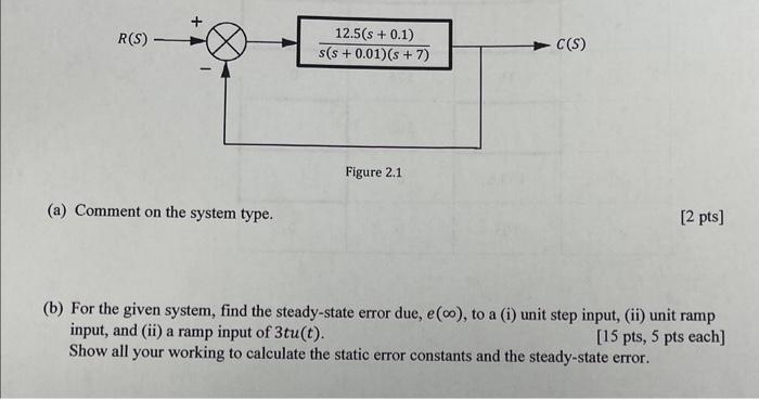 Solved (a) Comment on the system type. [2 pts] (b) For the | Chegg.com